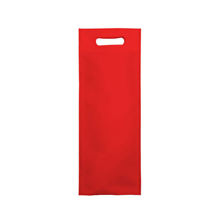 Rød vinpose i stoff uten logo | SKG Emballasje