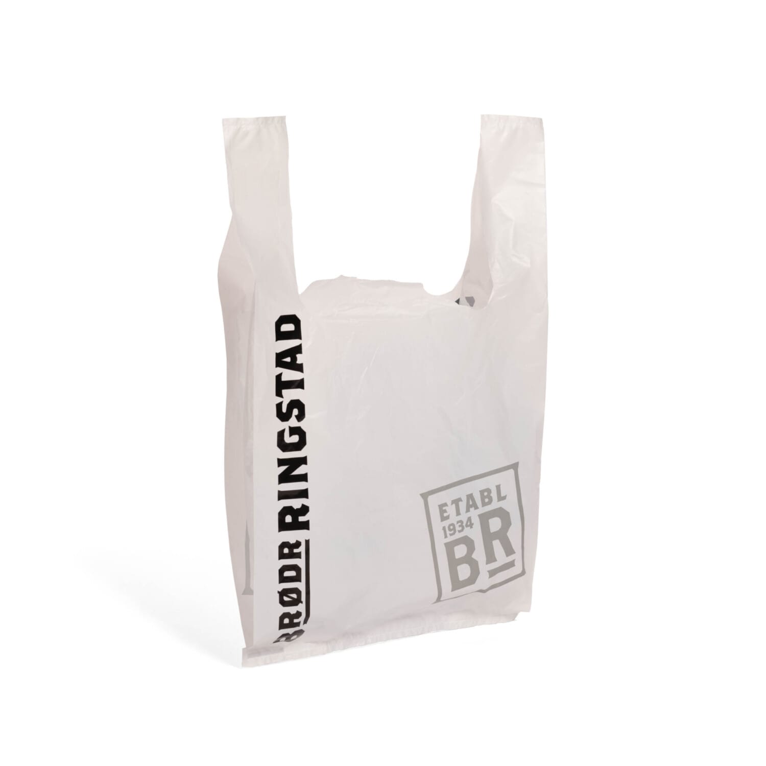 T-shirt poser med logo - Bestill bæreposer med trykk i din størrelse