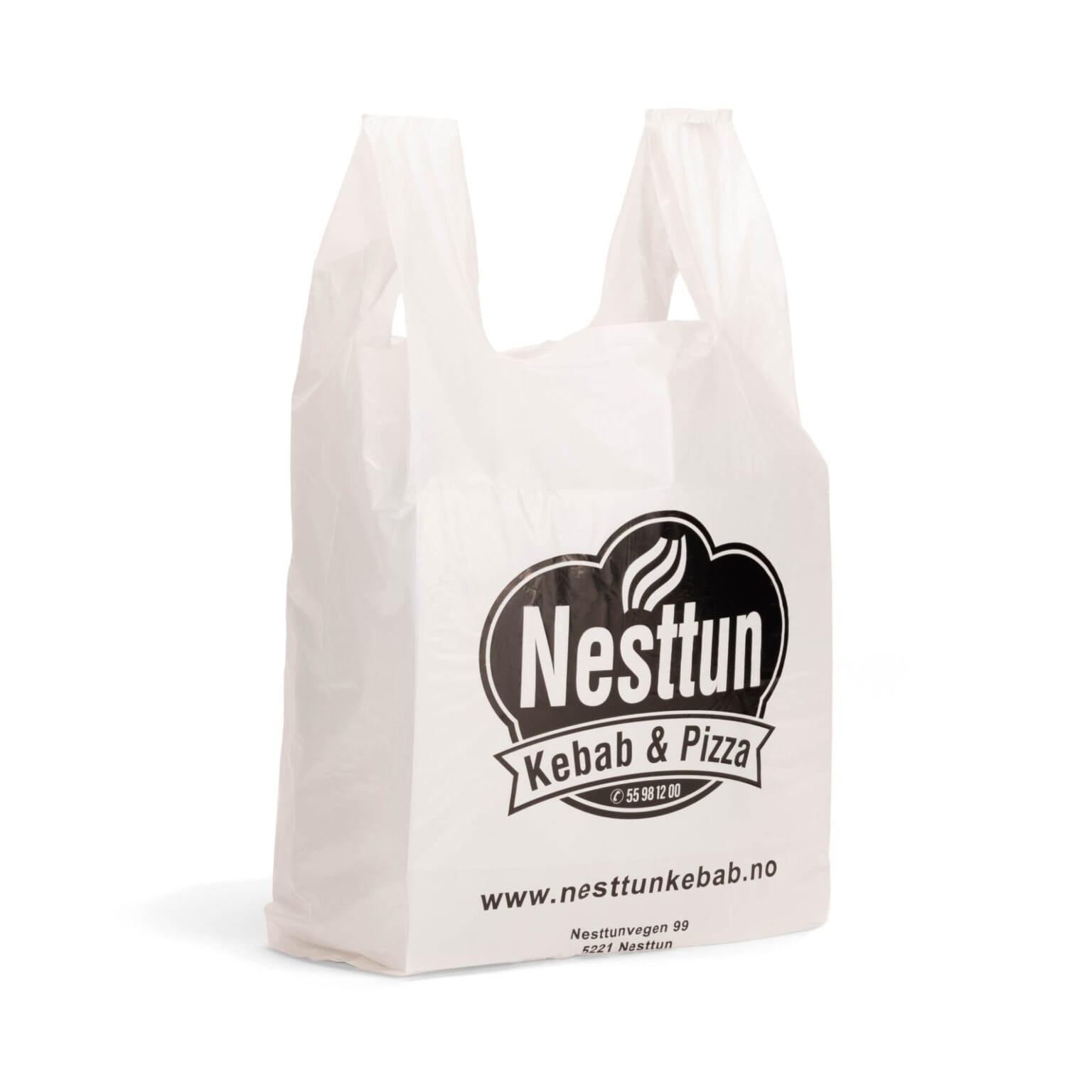 T-shirt poser med logo - Bestill bæreposer med trykk i din størrelse